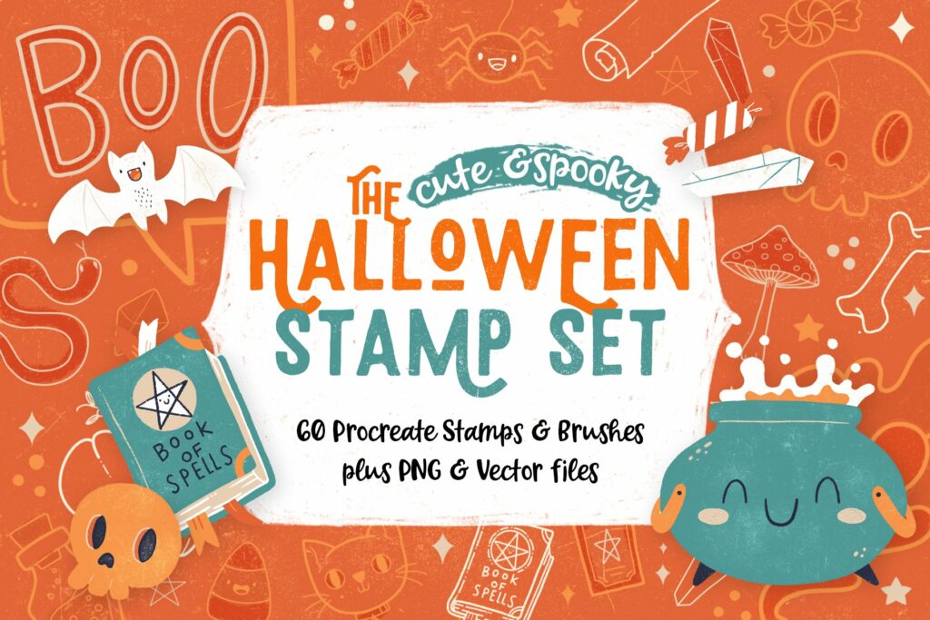 Procreate Halloween Stamp Set – MasterBundles