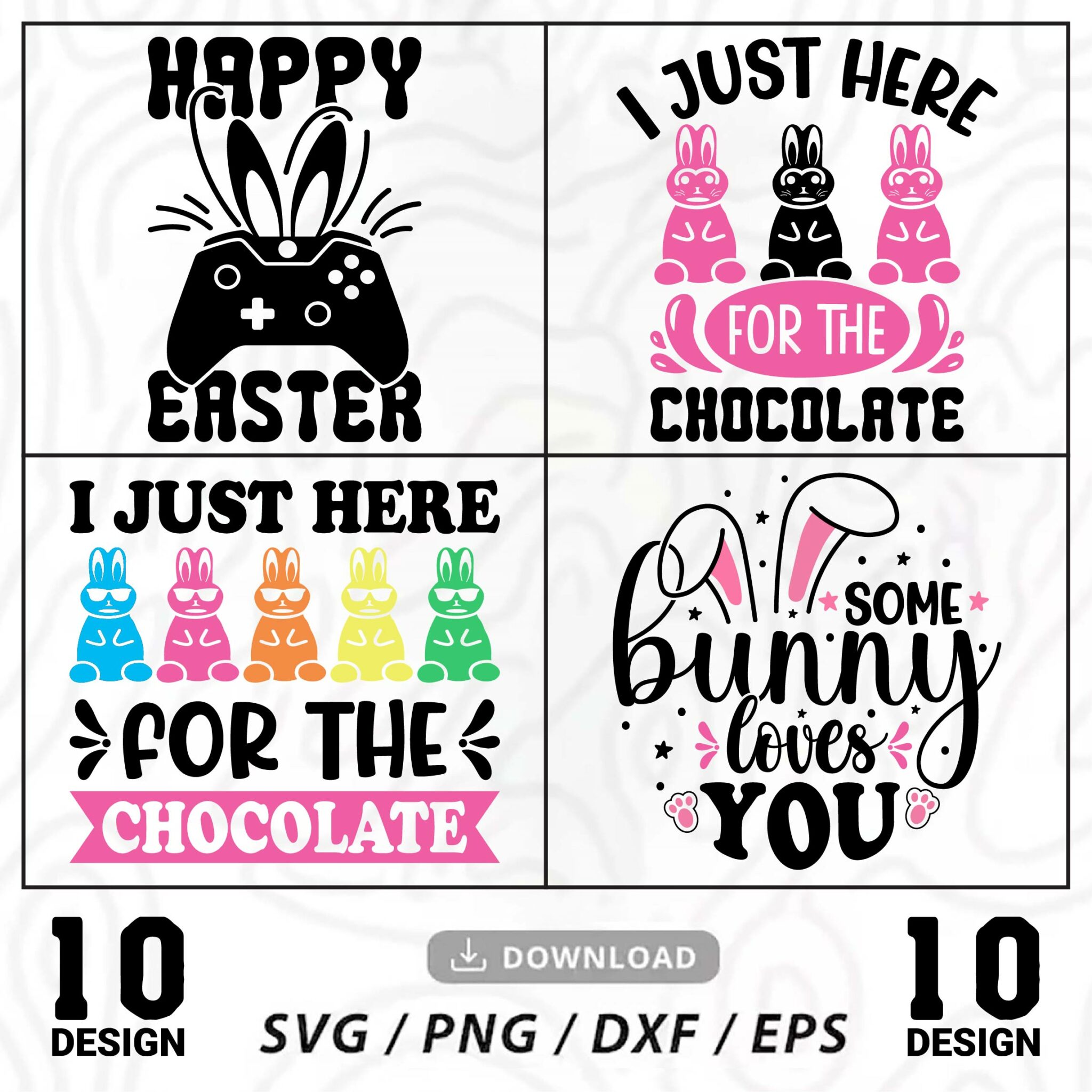 10 Happy Easter Day Svg T-Shirt Design Bundle, Easter Quotes Svg, Happy ...