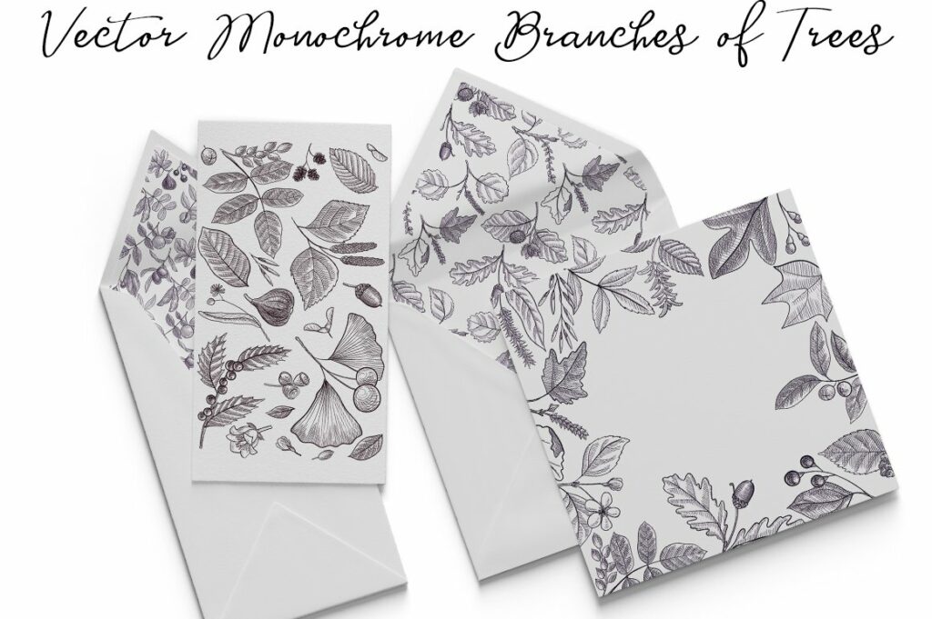 Vector Monochrome Branches of Trees – MasterBundles