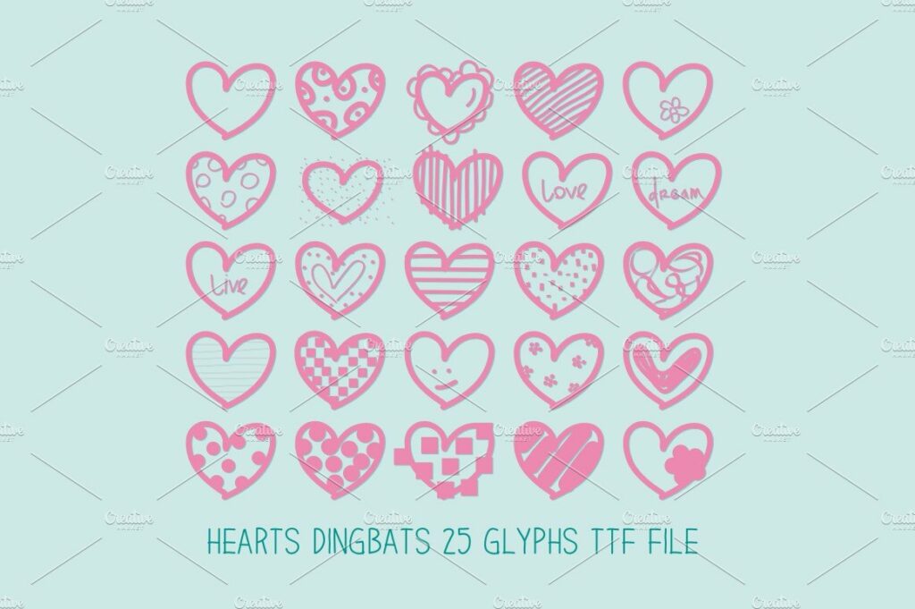 Hearts Dingbats – MasterBundles