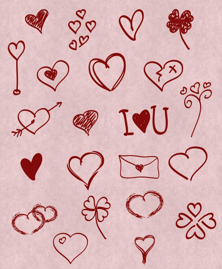 Hand Drawn Heart Shapes – MasterBundles