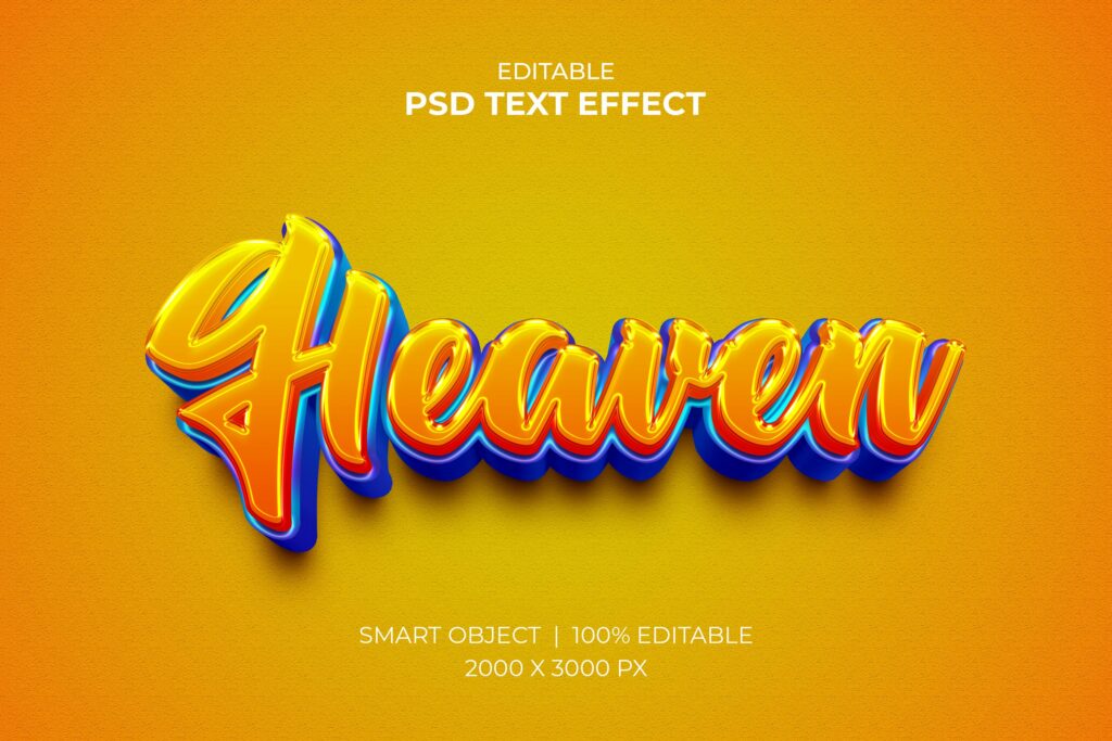 Heaven editable 3d text effect – MasterBundles