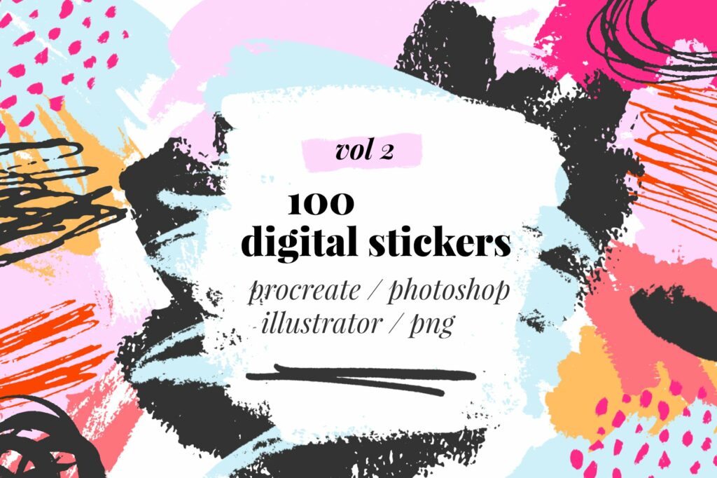 Vol 1 & 2 Brush Stamp Stickers – MasterBundles