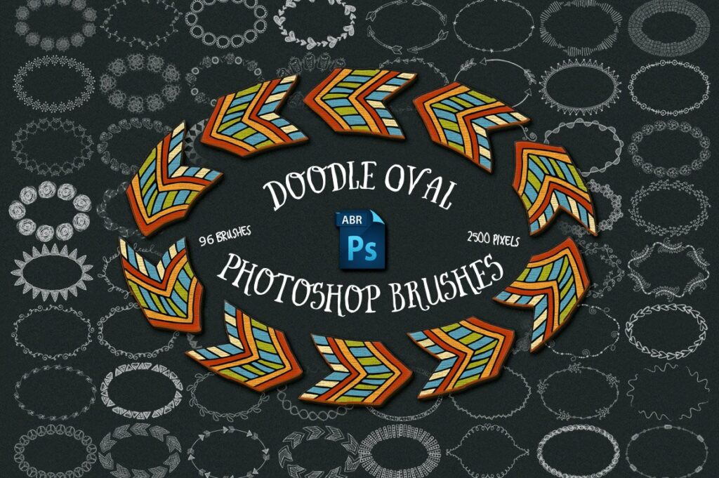 96 Doodle Oval Photoshop Brushes – MasterBundles