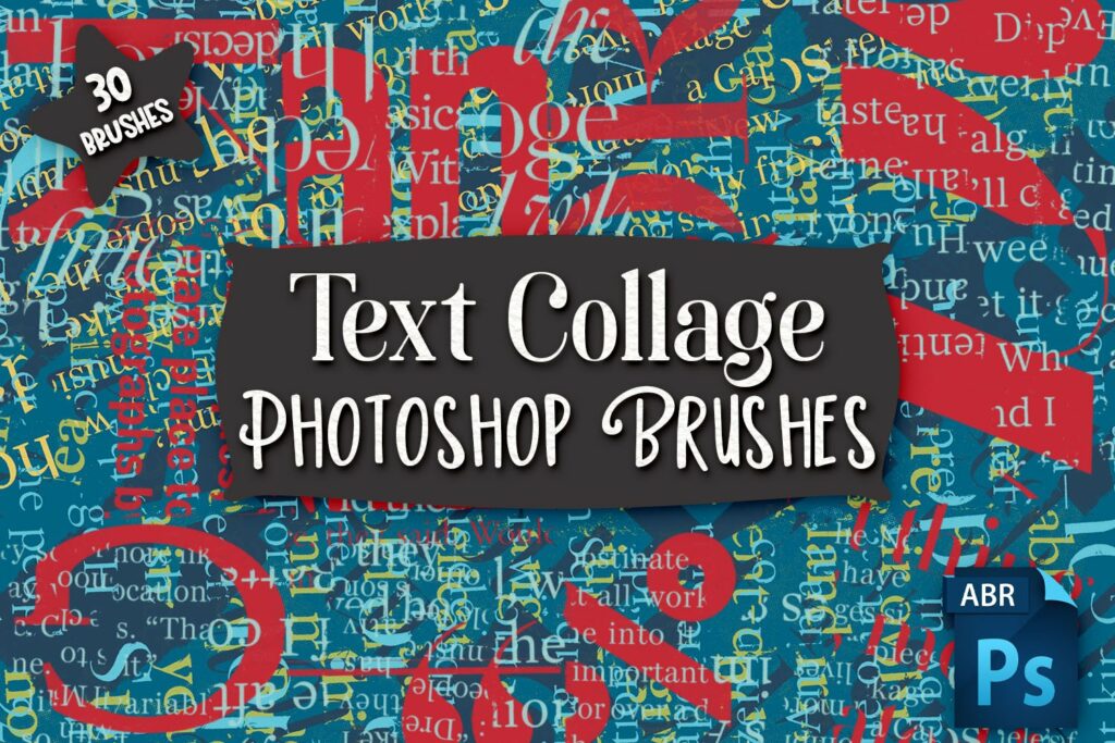 Text Collage Photoshop Brushes – MasterBundles
