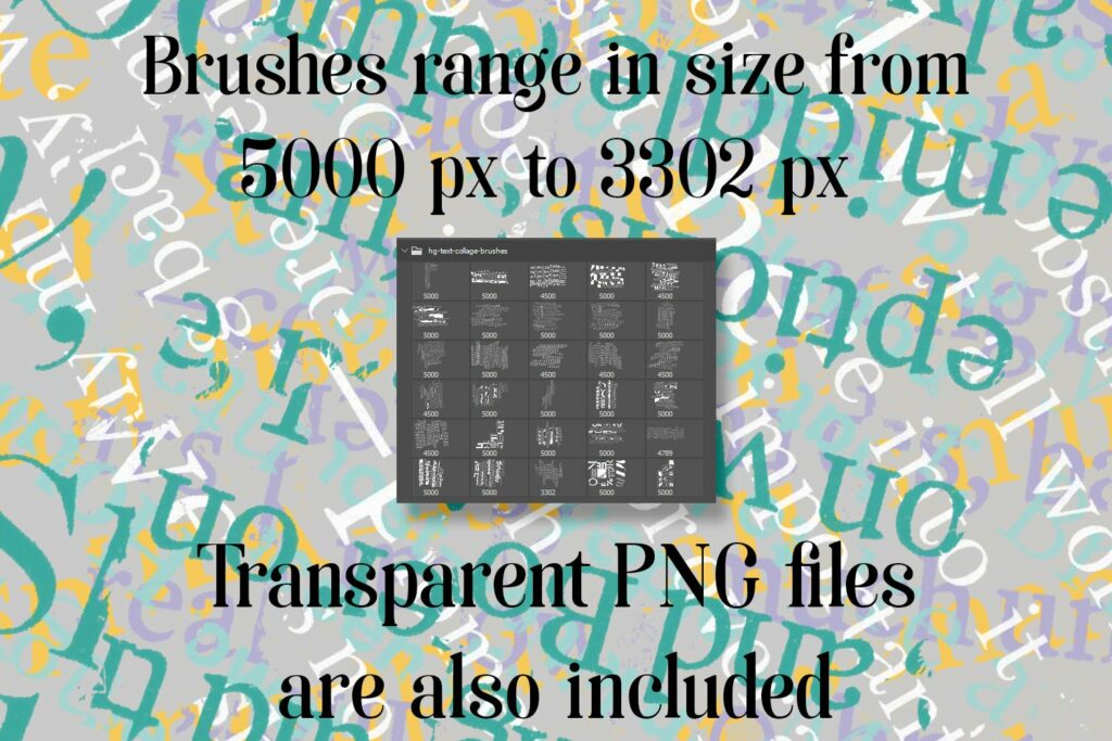 Text Collage Photoshop Brushes – MasterBundles