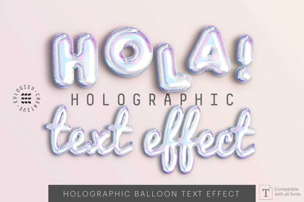 Holographic Balloon Text Effect – MasterBundles