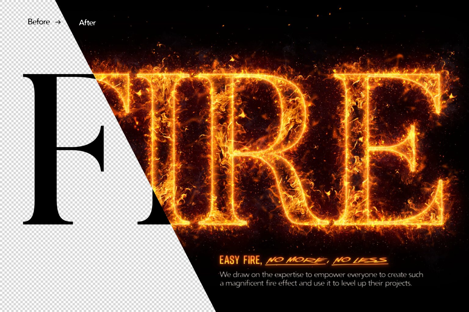 Hyper Fiery – Fire Photoshop Action – MasterBundles