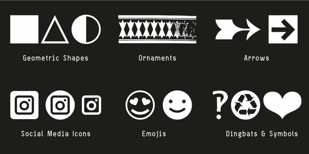FONT | Icons Dingbats Symbols Set – MasterBundles