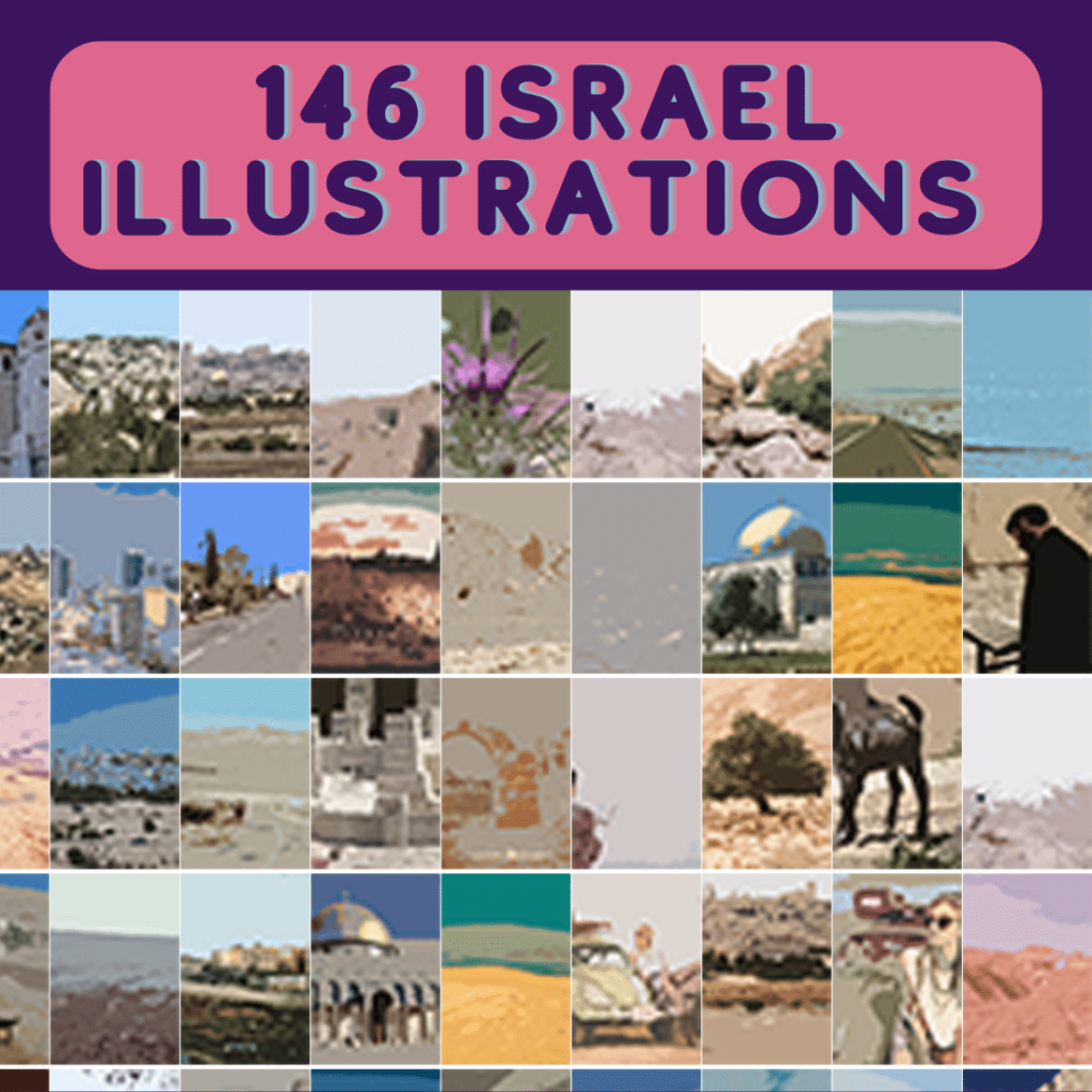 146 Illustrations and Collage Prints of Israel - MasterBundles