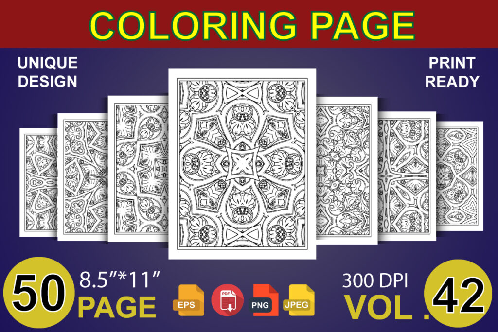 50 Adult Coloring Book Page KDP Design - MasterBundles