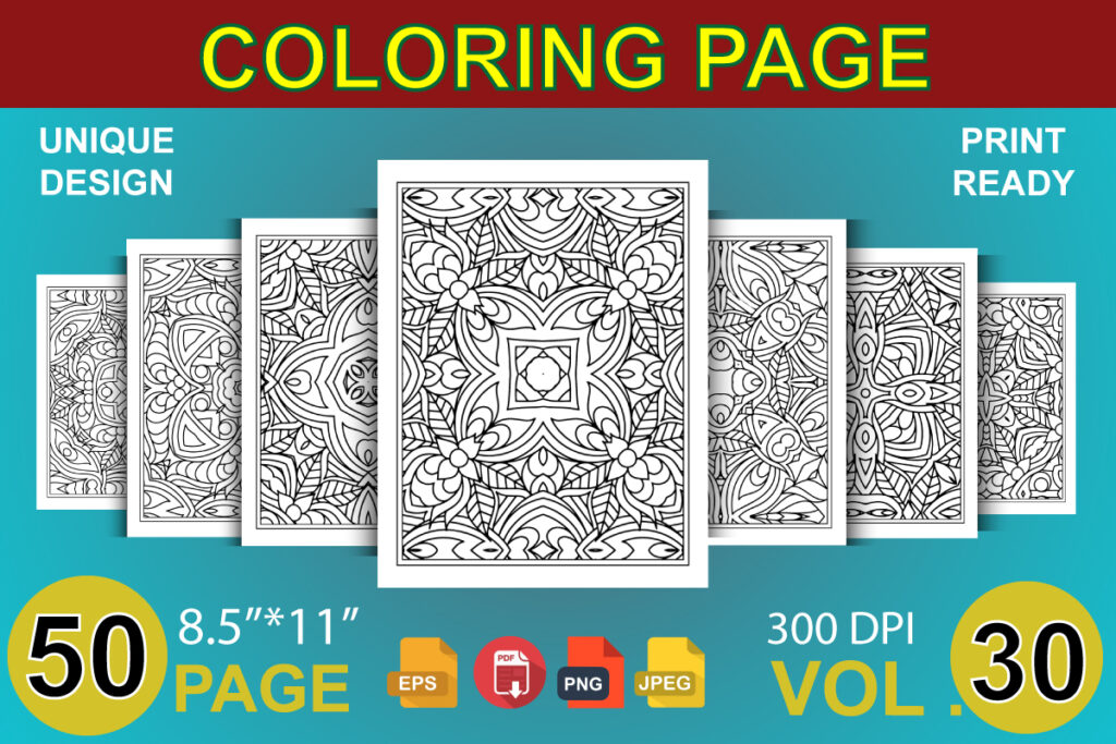 50 Adult Coloring Book Page KDP Design - MasterBundles