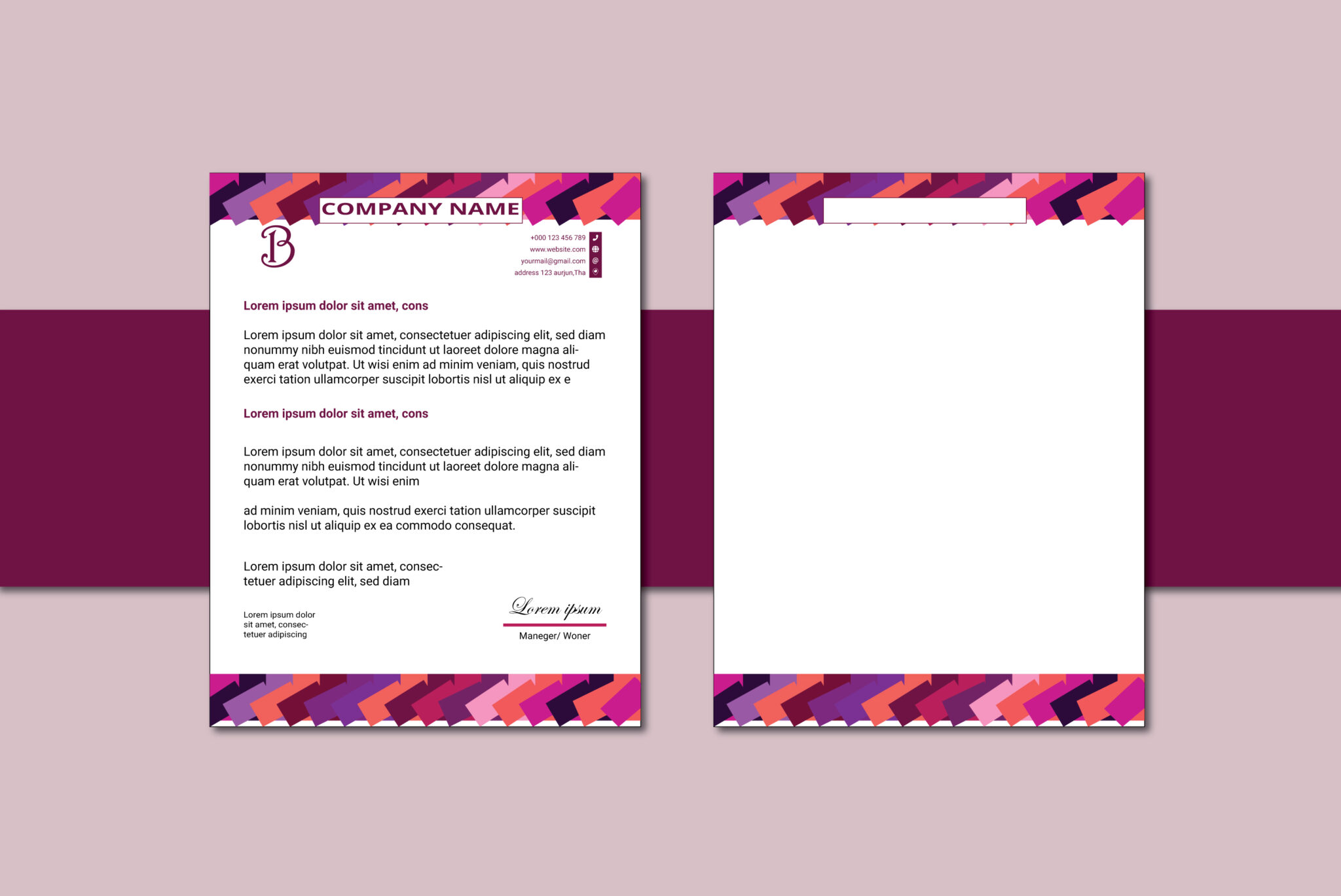 2 Corporate letterhead Template Bundles Design - MasterBundles