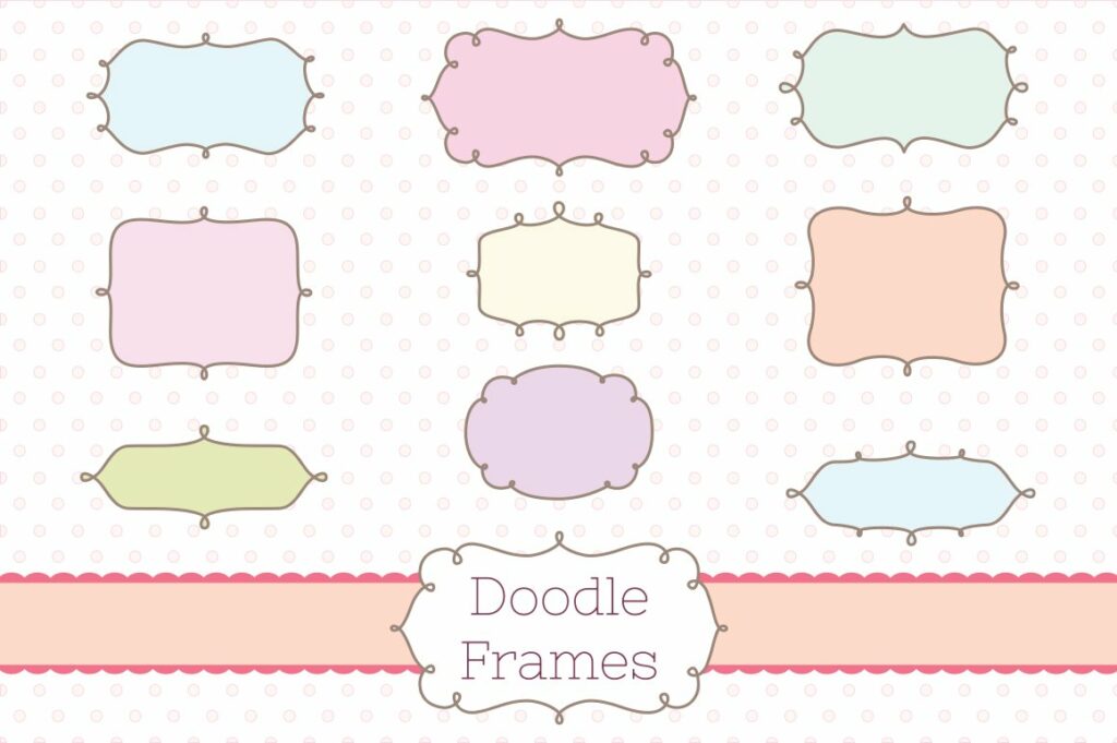 Retro Label Frames Shapes Set No 19 – MasterBundles