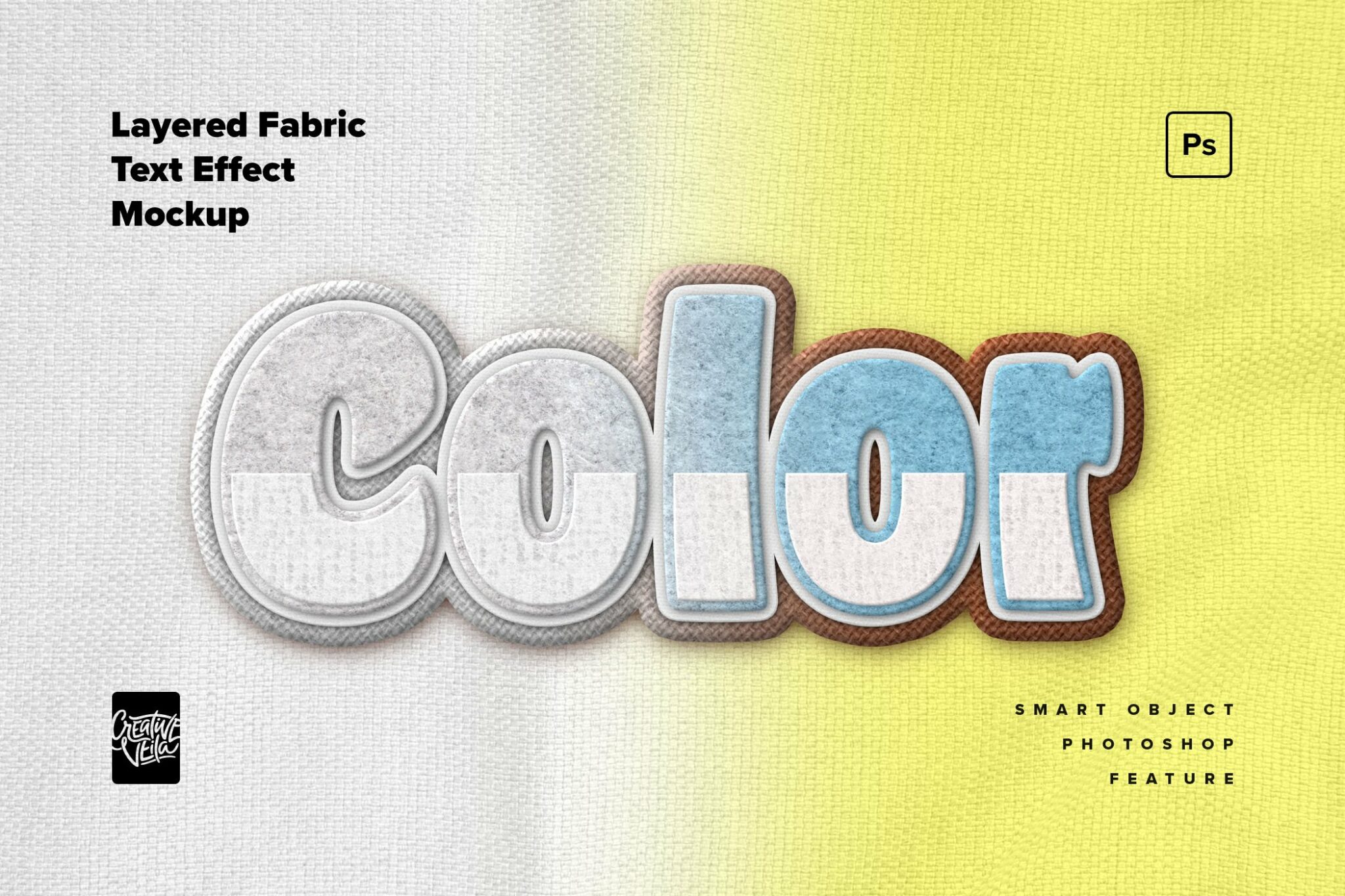 Layered Fabric Text Effect Mockup – MasterBundles