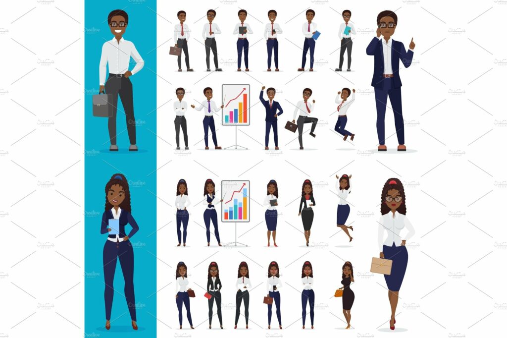 Black american business people poses – MasterBundles