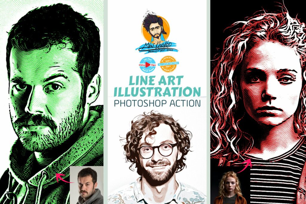 Line Art Illustration Effect – MasterBundles