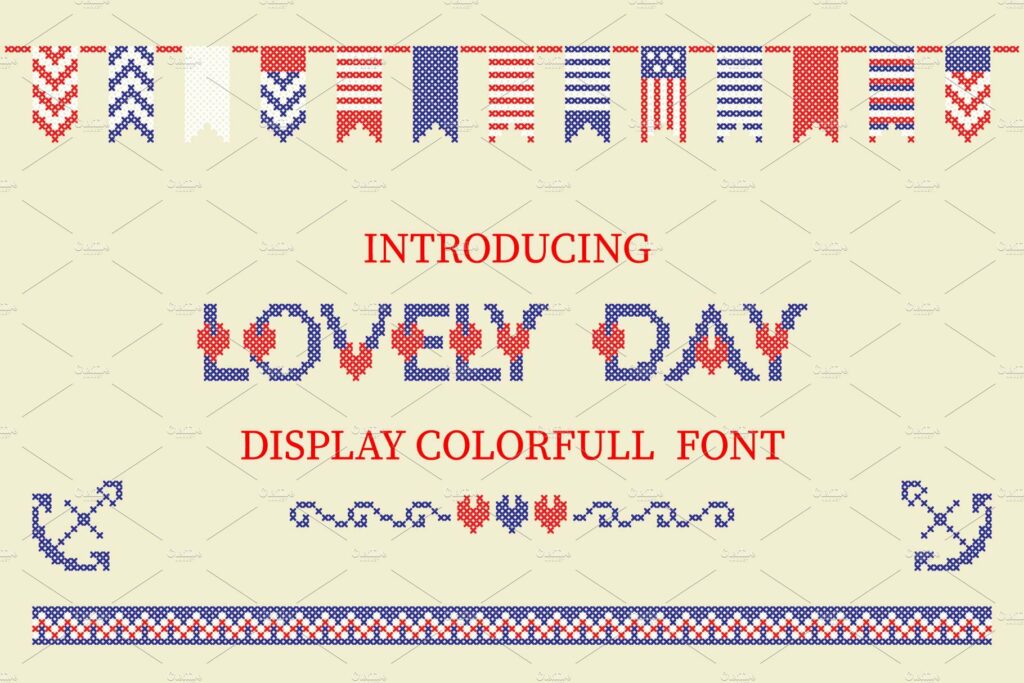 LOVELY-DAY-COLOR-CROSSSTICH font – MasterBundles