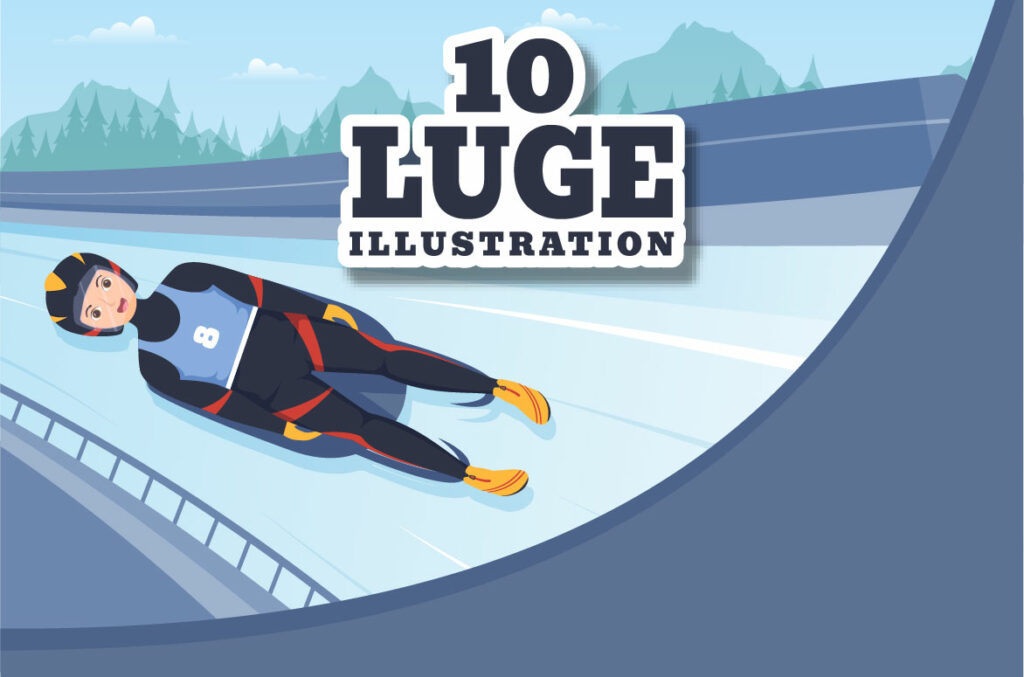 10 Luge Winter Sport Illustration - MasterBundles