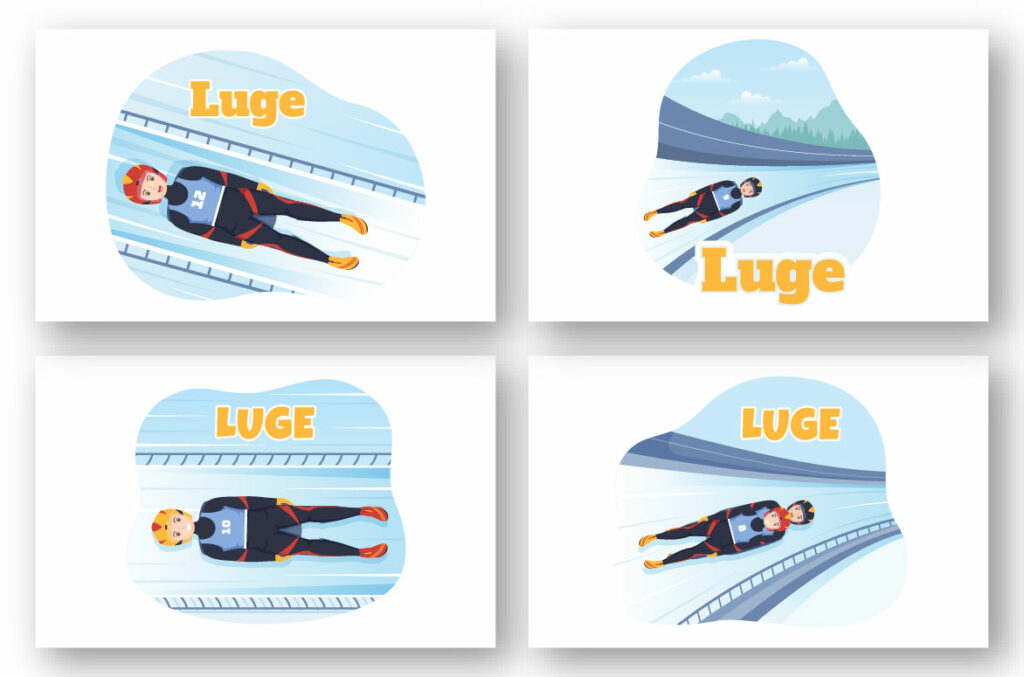 10 Luge Winter Sport Illustration - MasterBundles