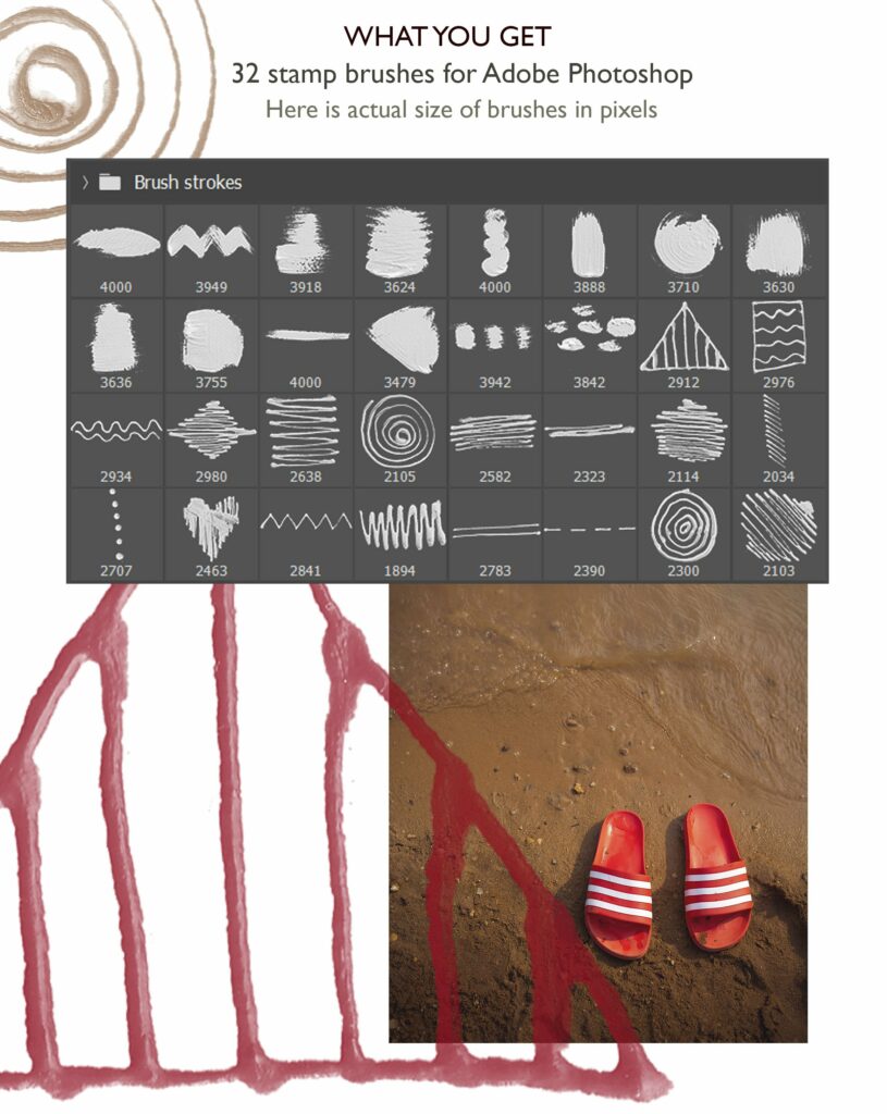 32 Stamp Brushes Photoshop/Procreate – MasterBundles