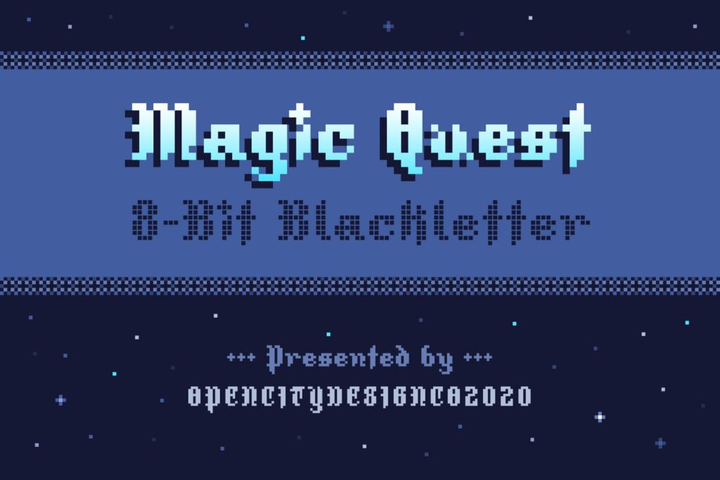 Magic Quest - 8-Bit Blackletter – MasterBundles