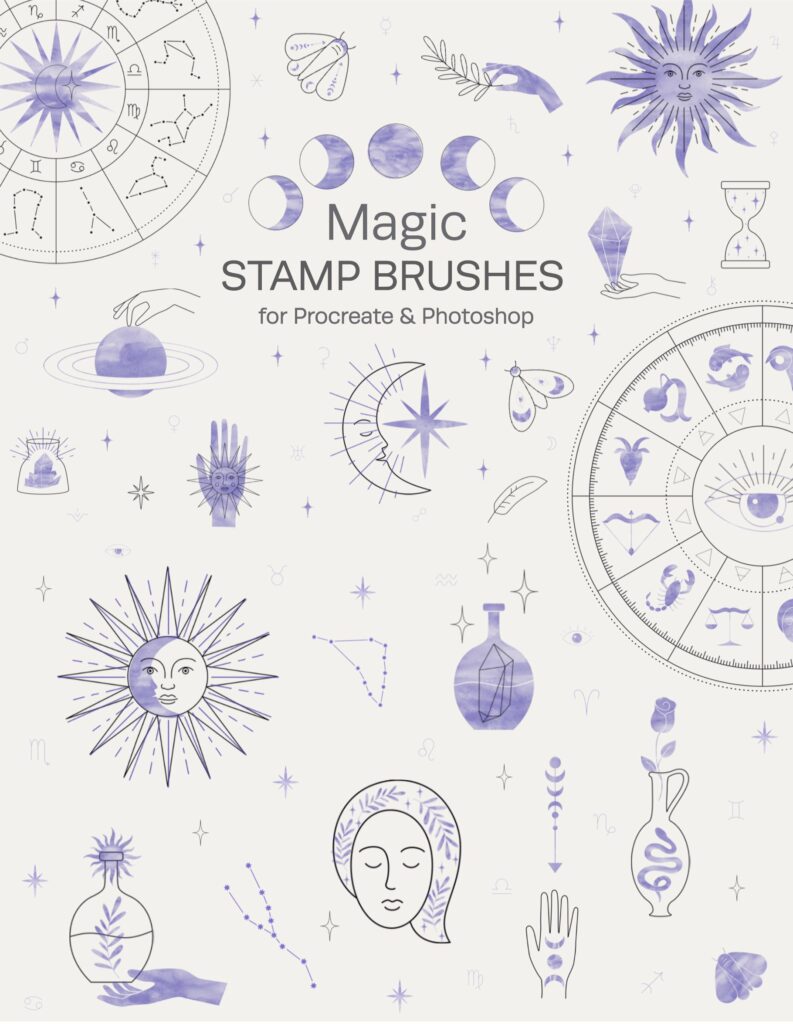 Magic Stamp Brushes for Procreate – MasterBundles
