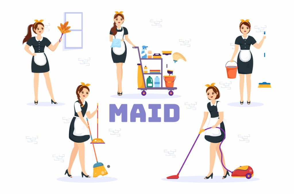15 Professional Girl Maid Illustration - MasterBundles