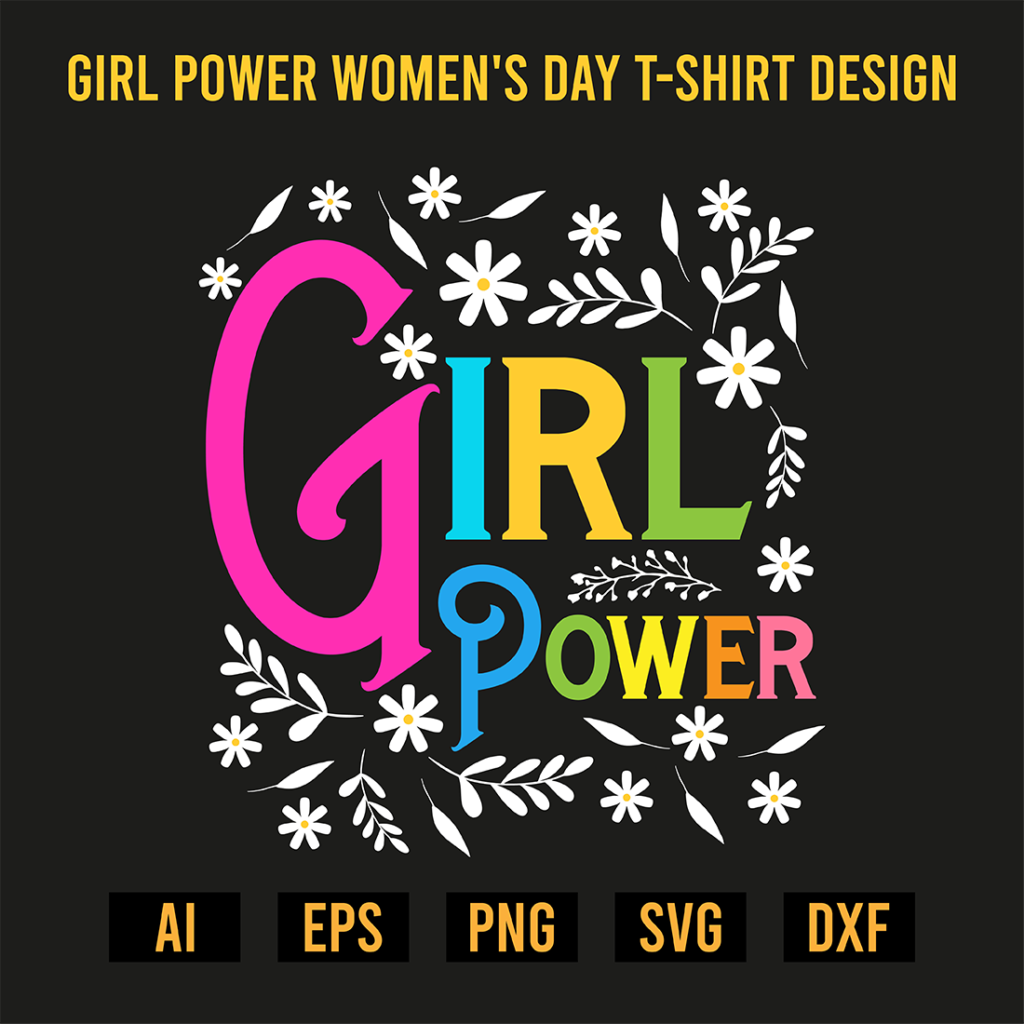Girl Power Women\'s Day T-Shirt Design - MasterBundles