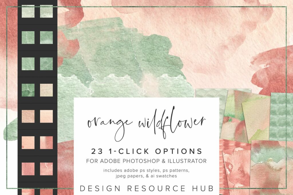 Orange Wildflower Photoshop Styles – MasterBundles