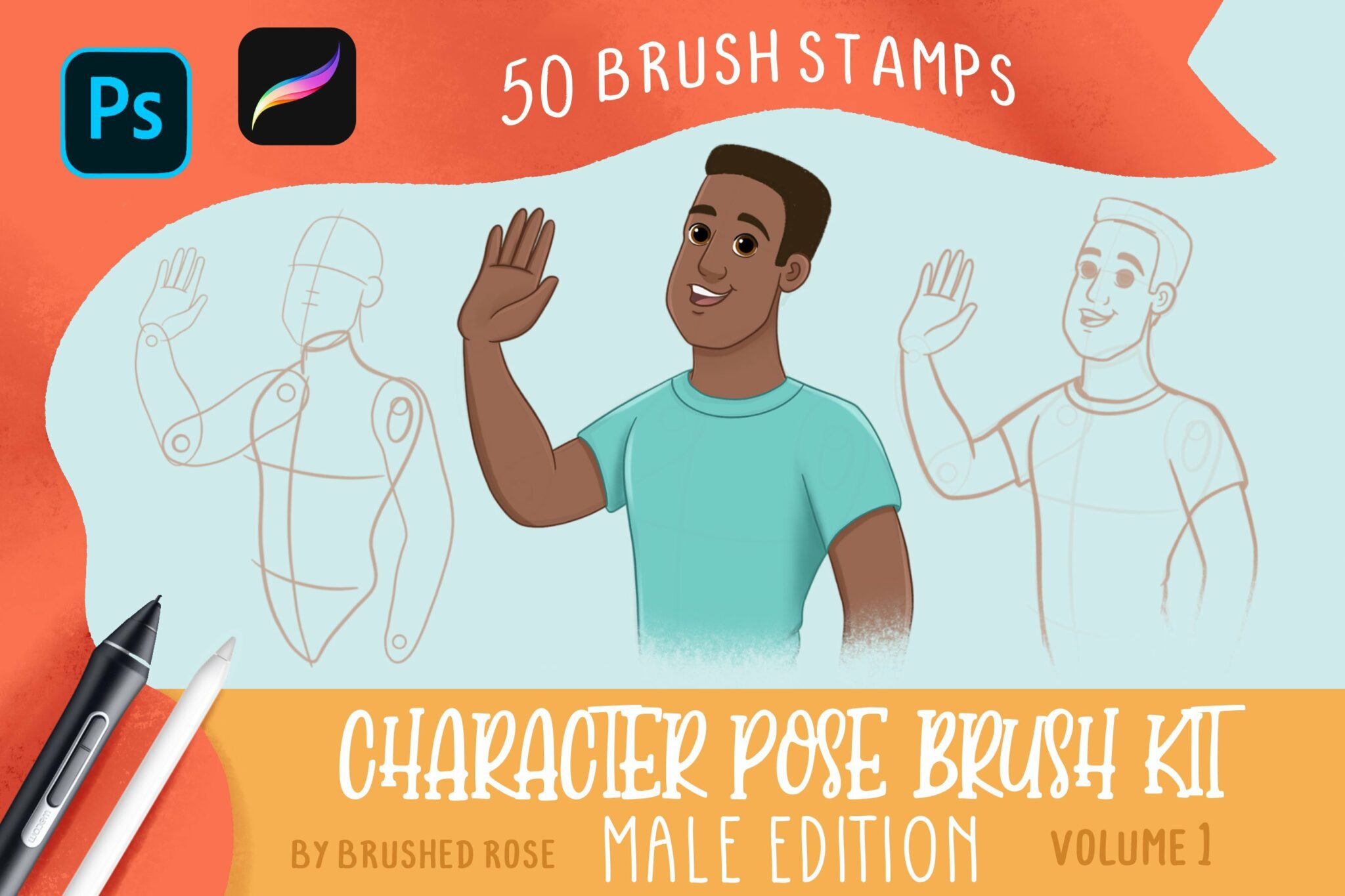 Character Pose Brush Kit - Male – MasterBundles