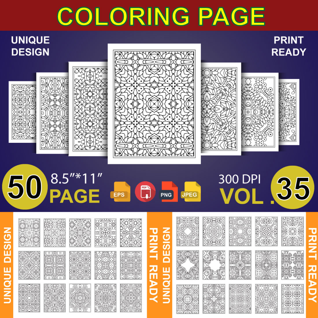 50 Adult Coloring Book Page KDP Design - MasterBundles