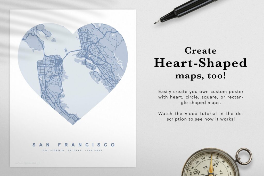 Map Poster Creator for Photoshop – MasterBundles