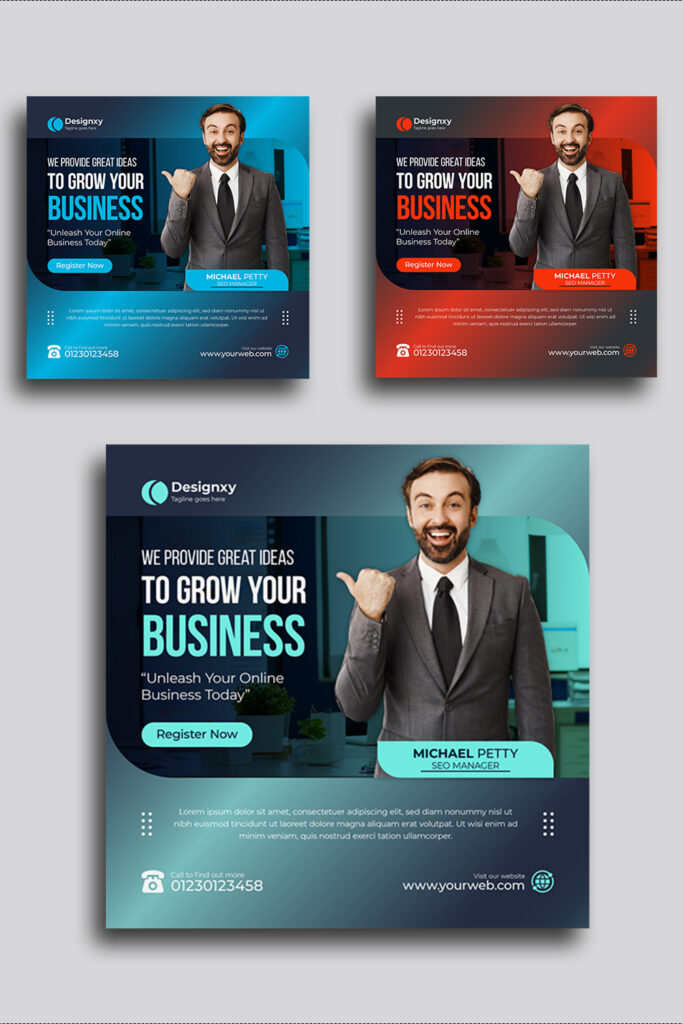 Webinar Creative Marketing Social Media Post Template - MasterBundles