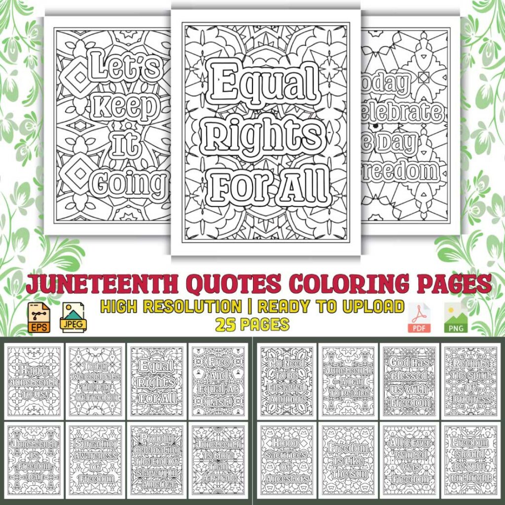 Juneteenth Quotes Coloring Pages – MasterBundles
