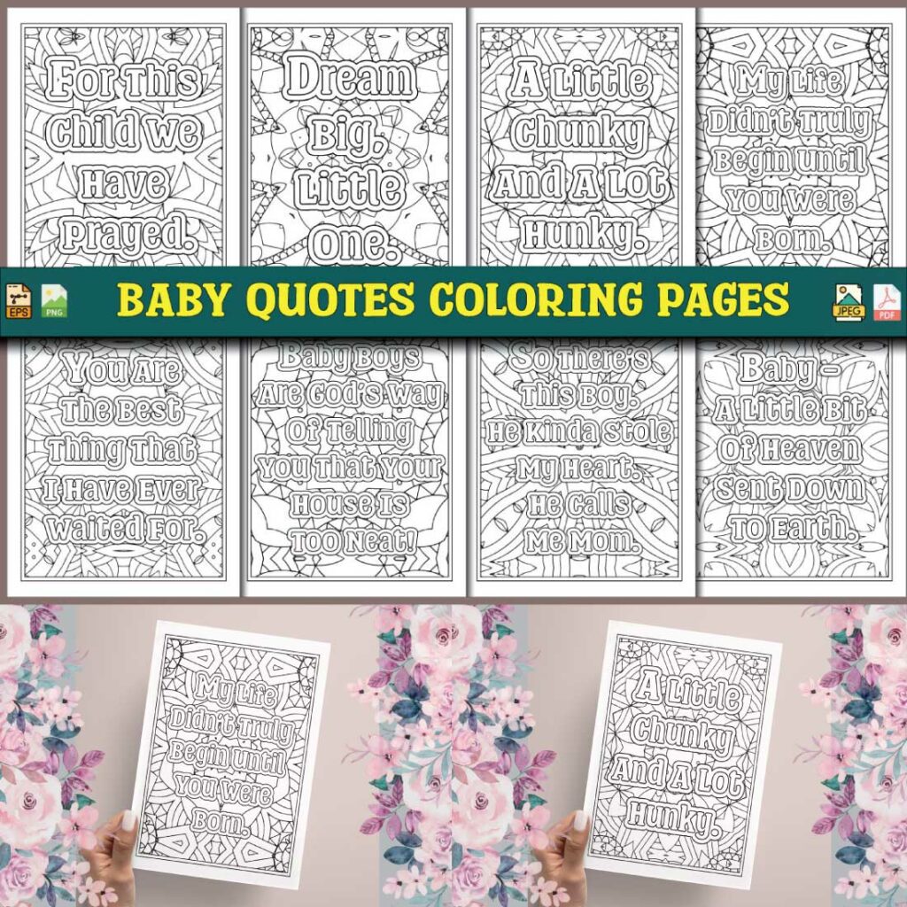 Baby Quotes Coloring Pages - MasterBundles