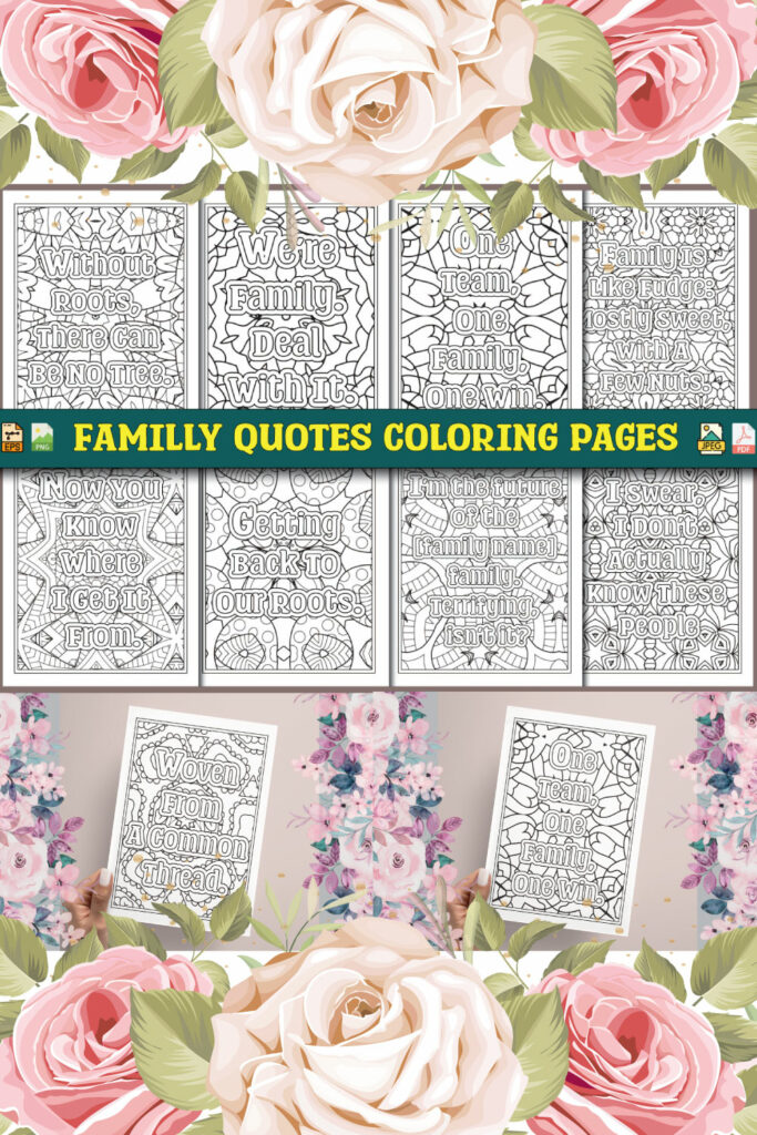 Familly Quotes Coloring pages - MasterBundles