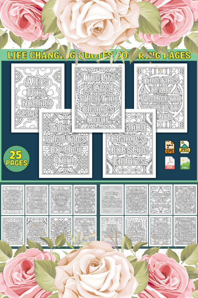 Life Changing Quotes Coloring Pages - MasterBundles