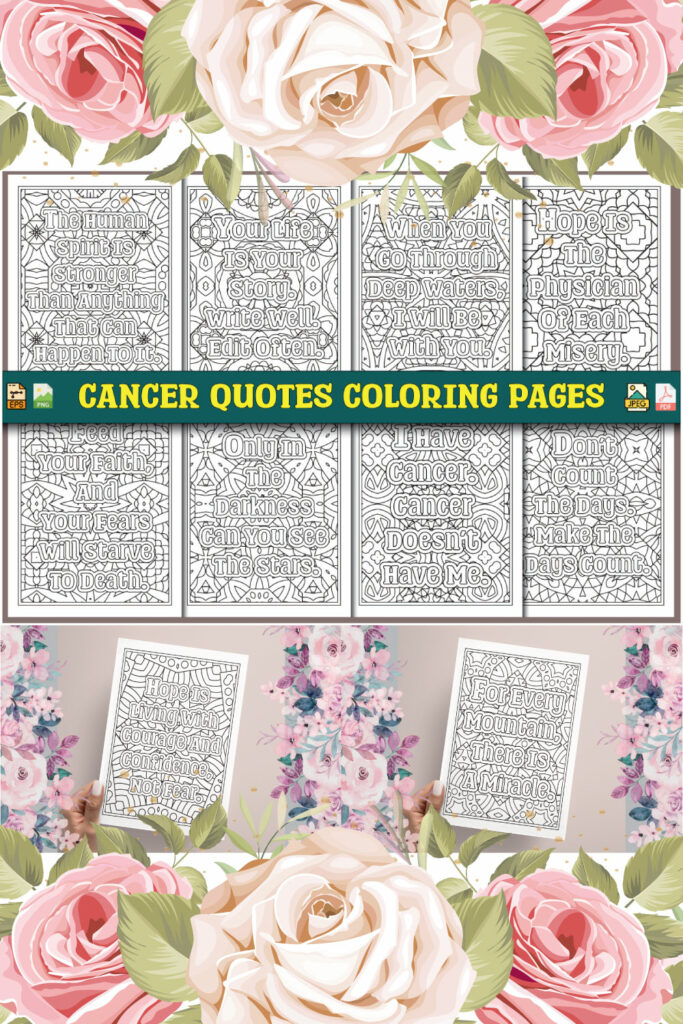Cancer Quotes Coloring Pages - MasterBundles