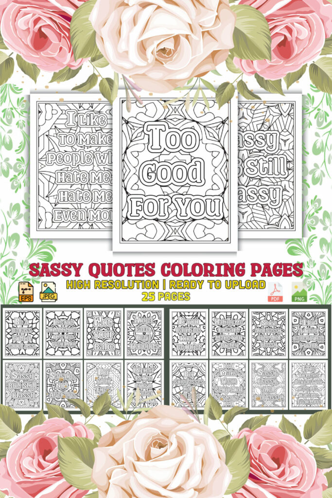 Sassy Quotes Coloring Pages - MasterBundles