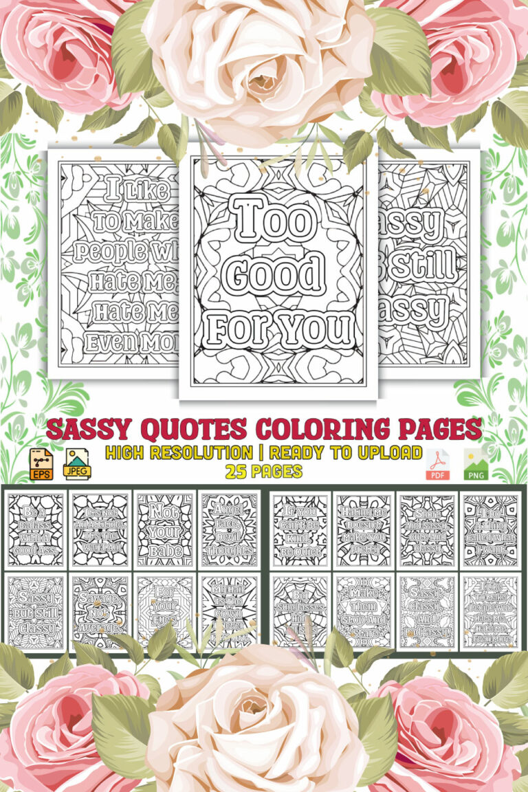Sassy Quotes Coloring Pages - MasterBundles