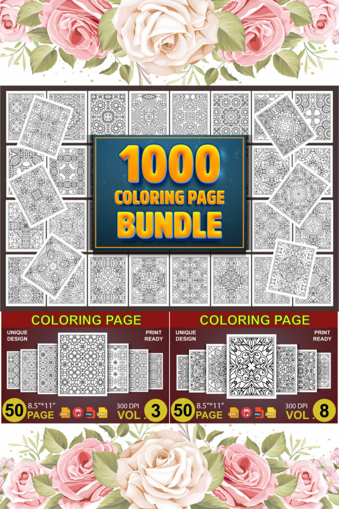 1000 Mandala Coloring Page for Adults KDP Coloring Book - MasterBundles