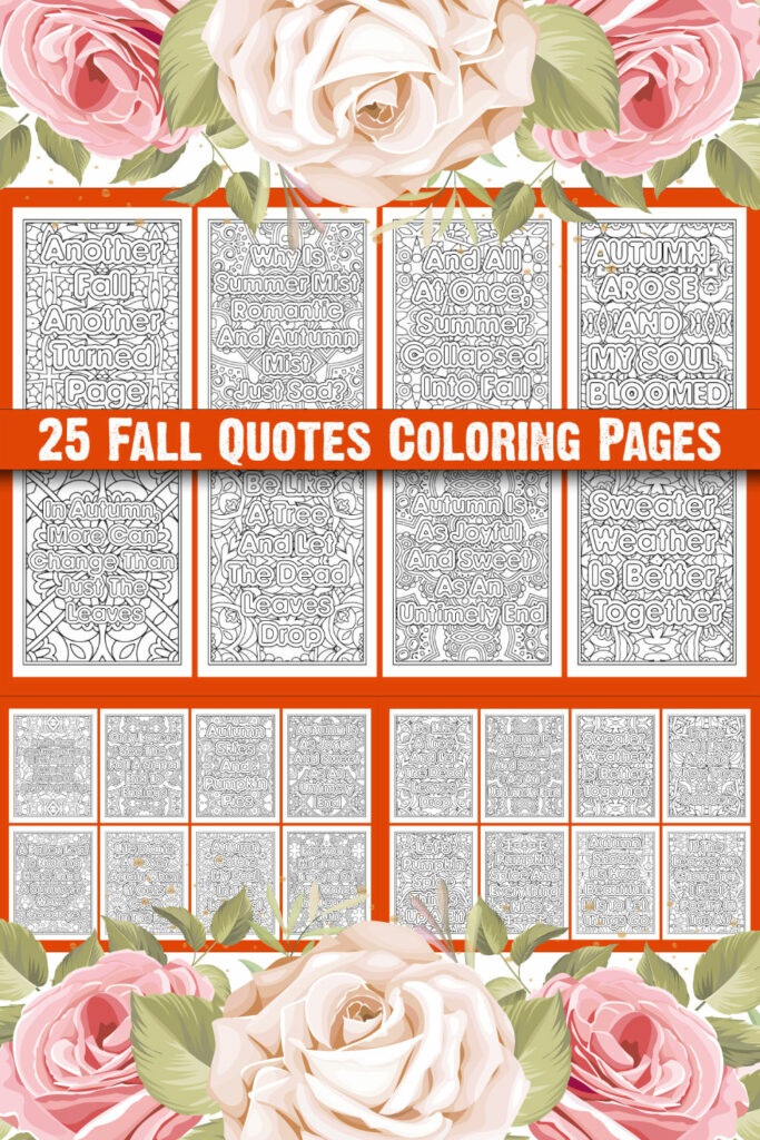 Fall Quotes Coloring Page - MasterBundles