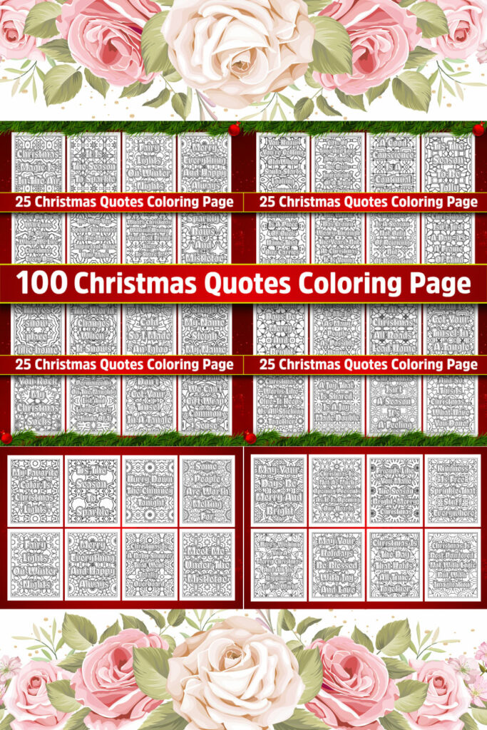 100 Christmas Quotes Coloring Page - MasterBundles