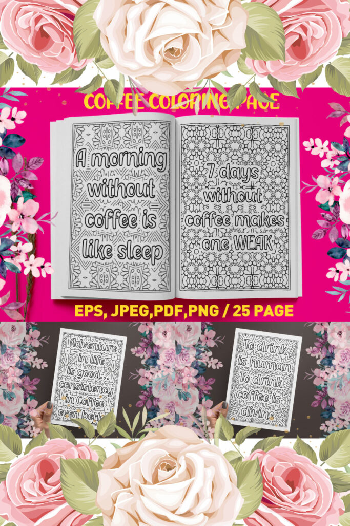 Coffee Quotes Coloring Page - MasterBundles