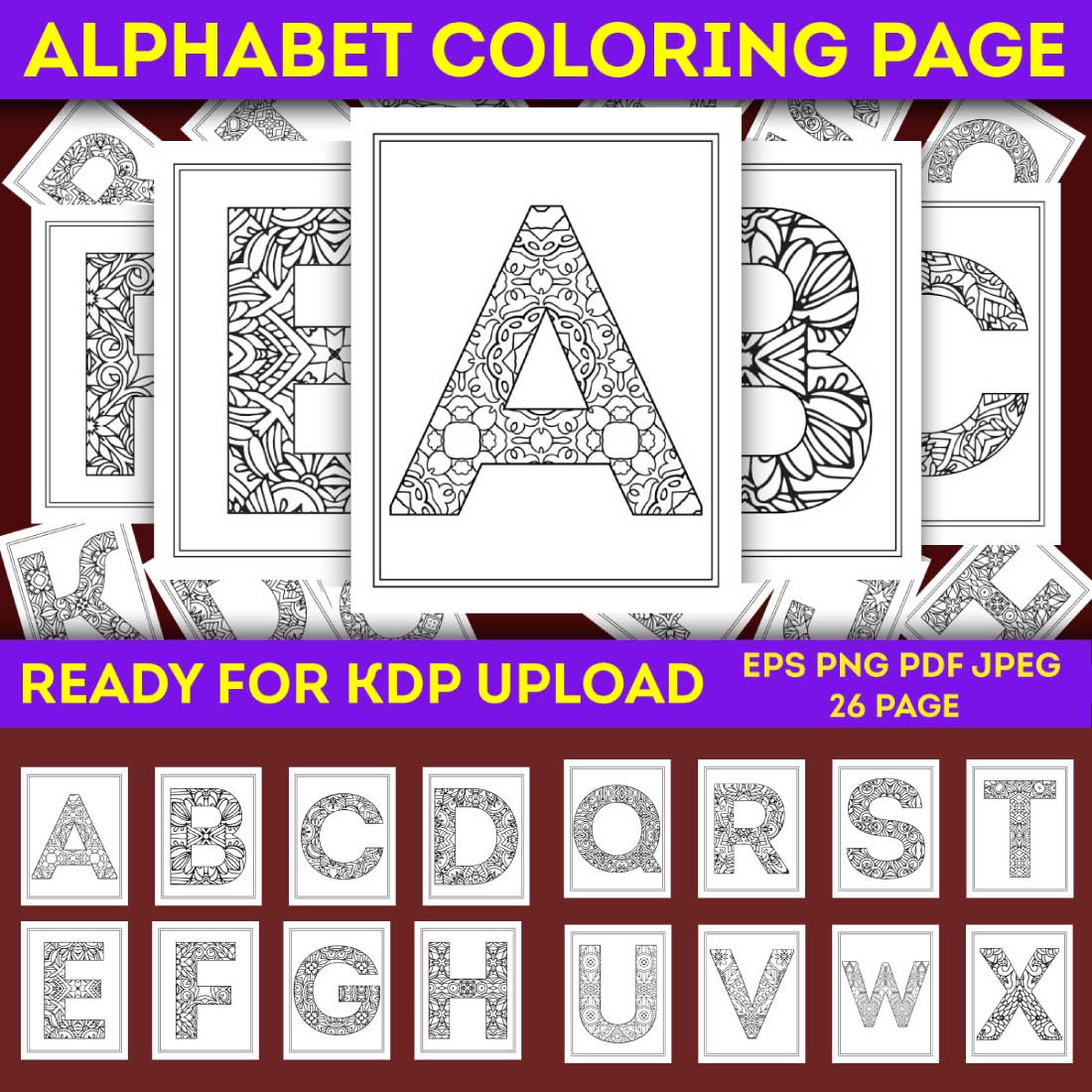 Alphabet Letter & Number Coloring Pages Bundle - MasterBundles