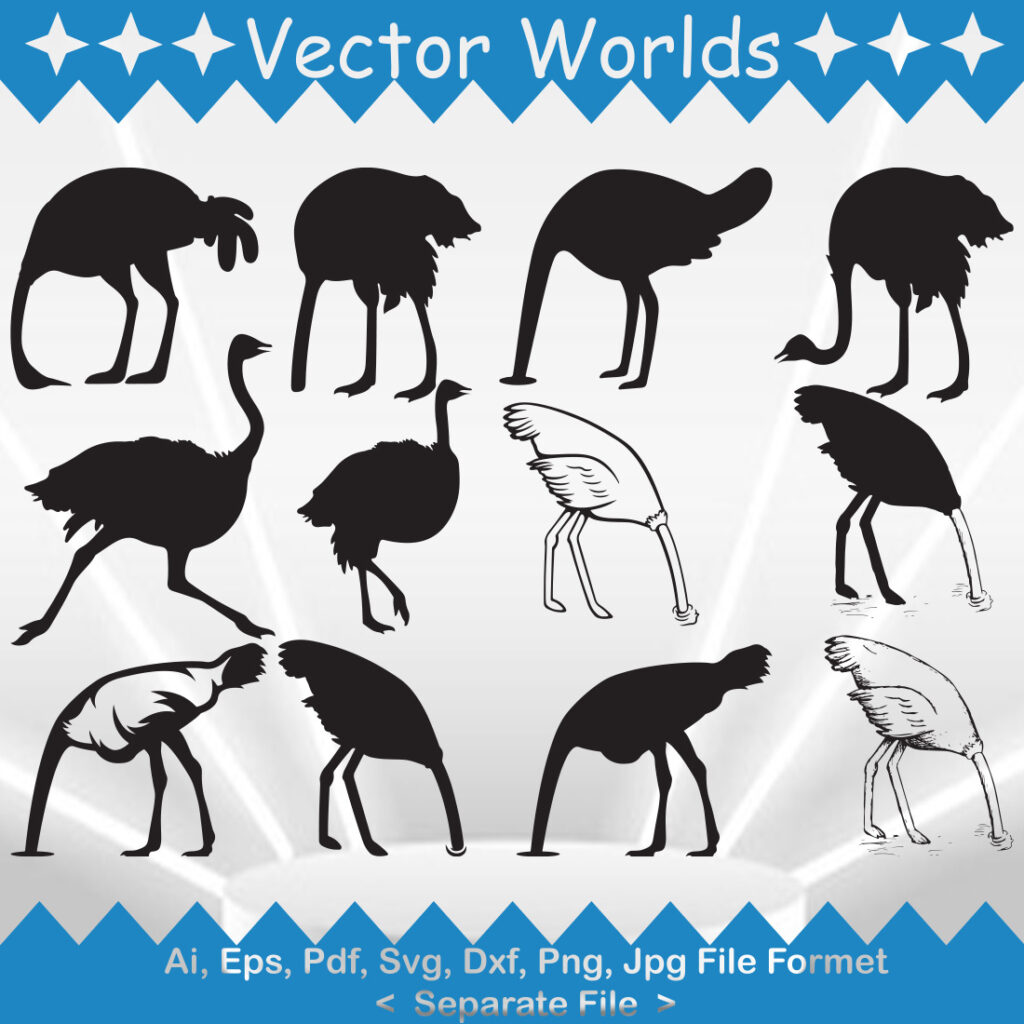 Ostrich Head In Sand SVG Vector Design - MasterBundles