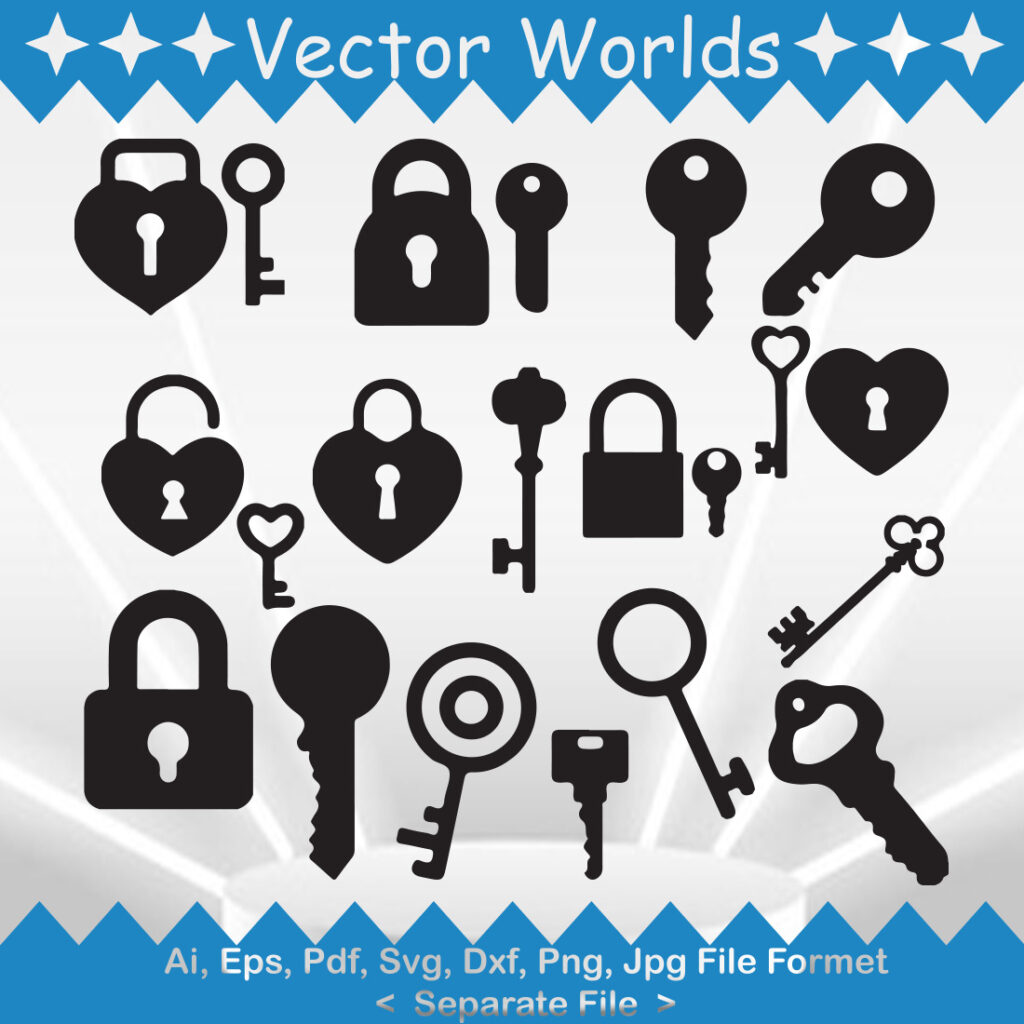 Lock and key SVG Vector Design - MasterBundles