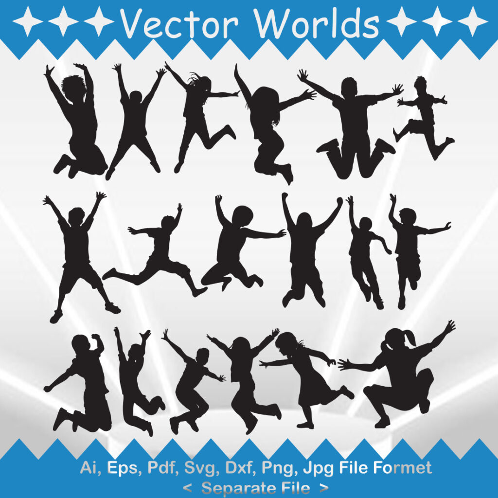 Kids Jump SVG Vector Design - MasterBundles