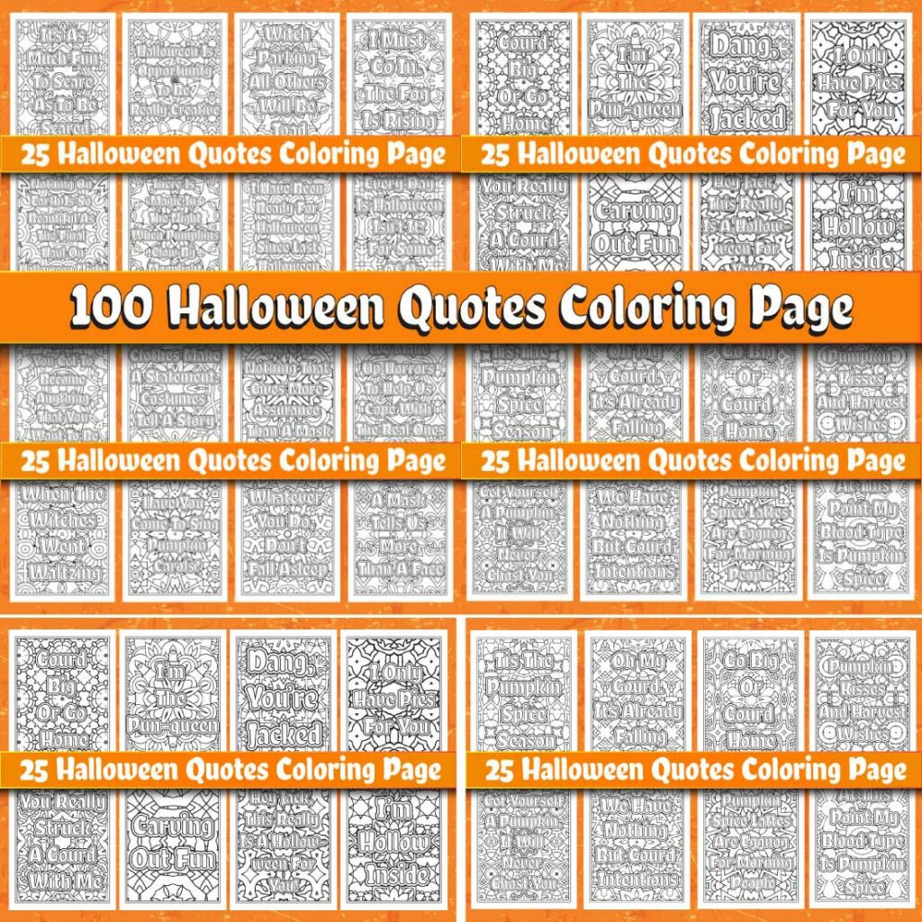 100 Halloween Quotes Coloring Page - MasterBundles